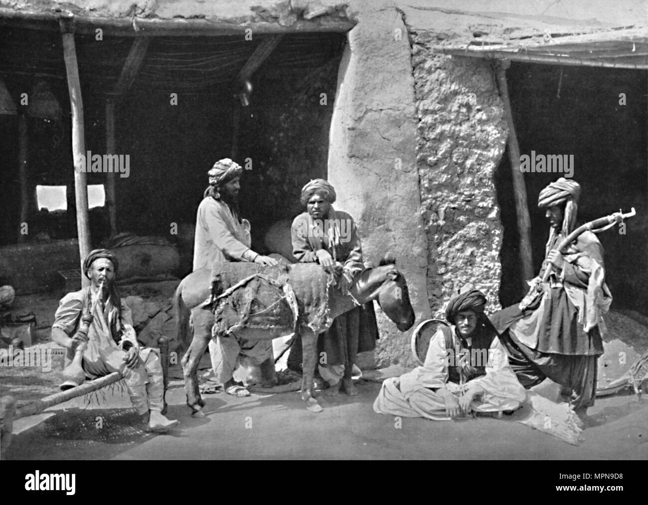 Afghan merchants of Charman on the borders of Afghanistan, 1902. Artist ...