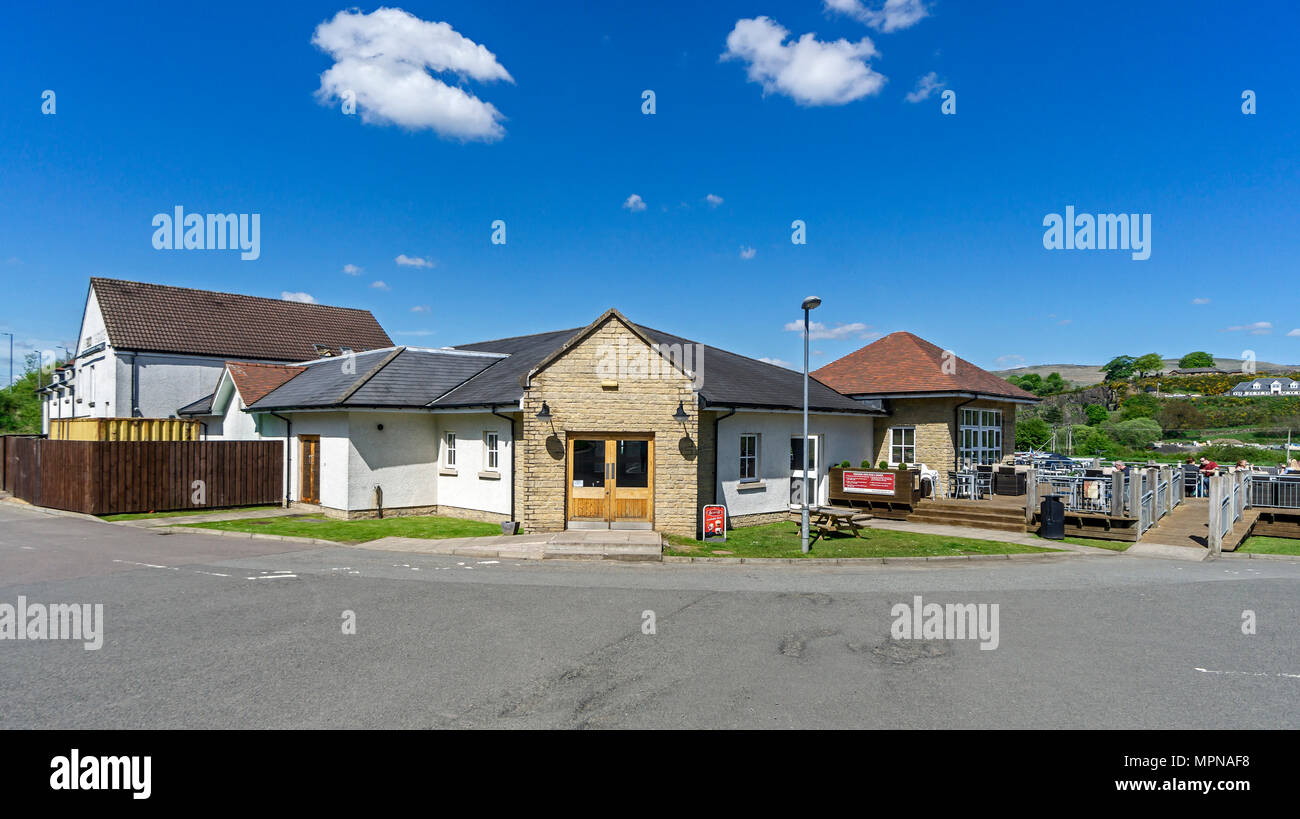 The Boat House at the basin on the Forth and Clyde Canal at village ...