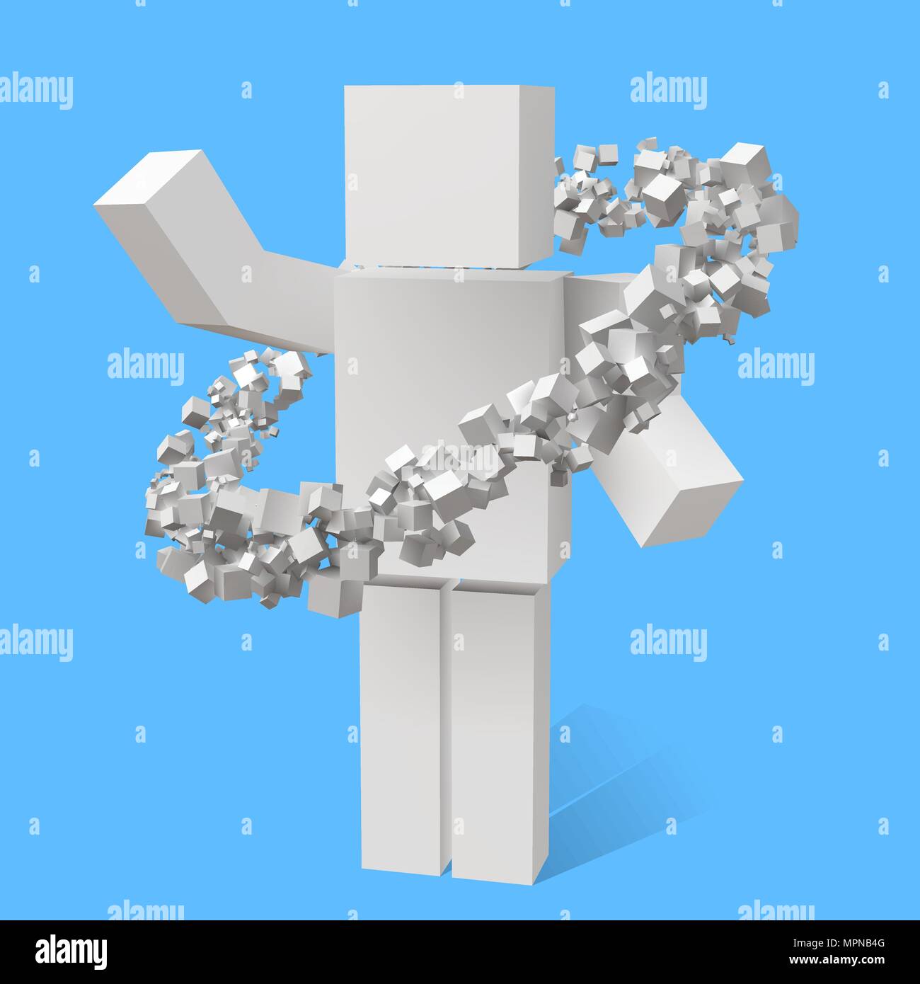 random sized cubes rotating in eliptic orbit around cubic character ...