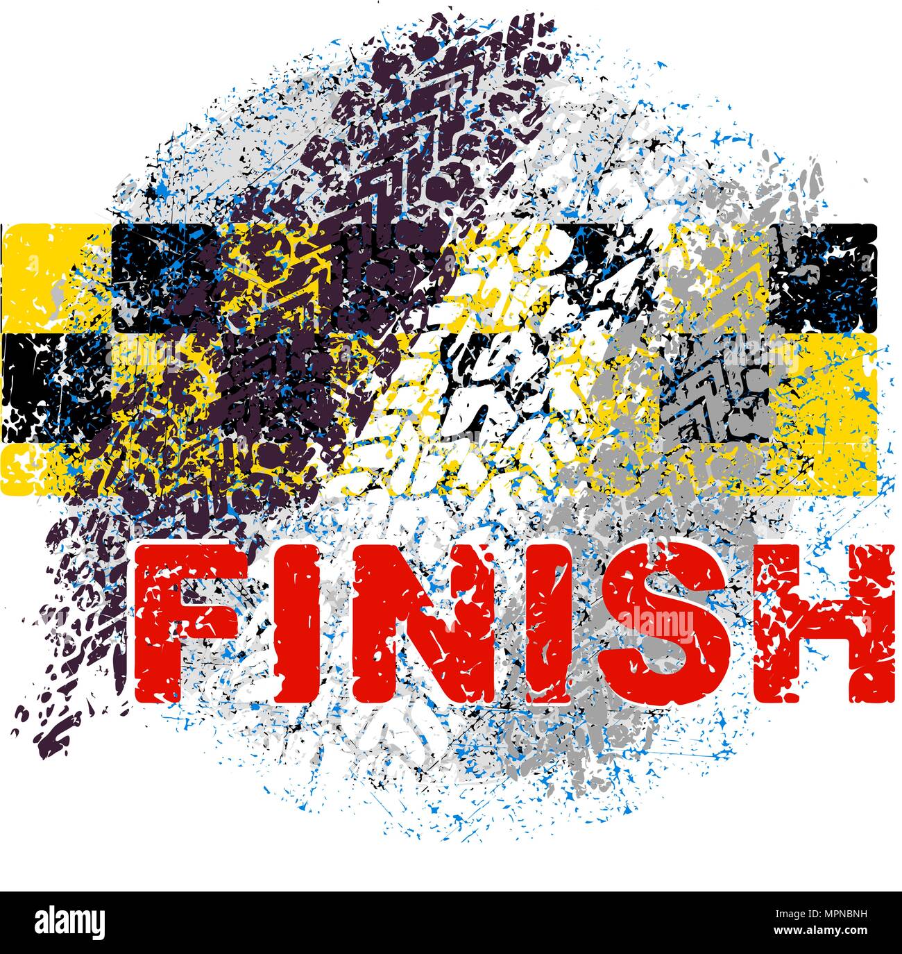 Auto car finish racing line with squares and tyre traces design ...