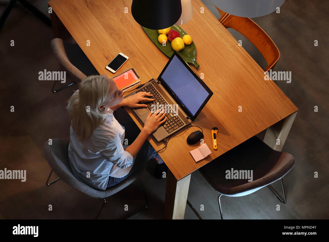 Woman late for work hi-res stock photography and images - Alamy