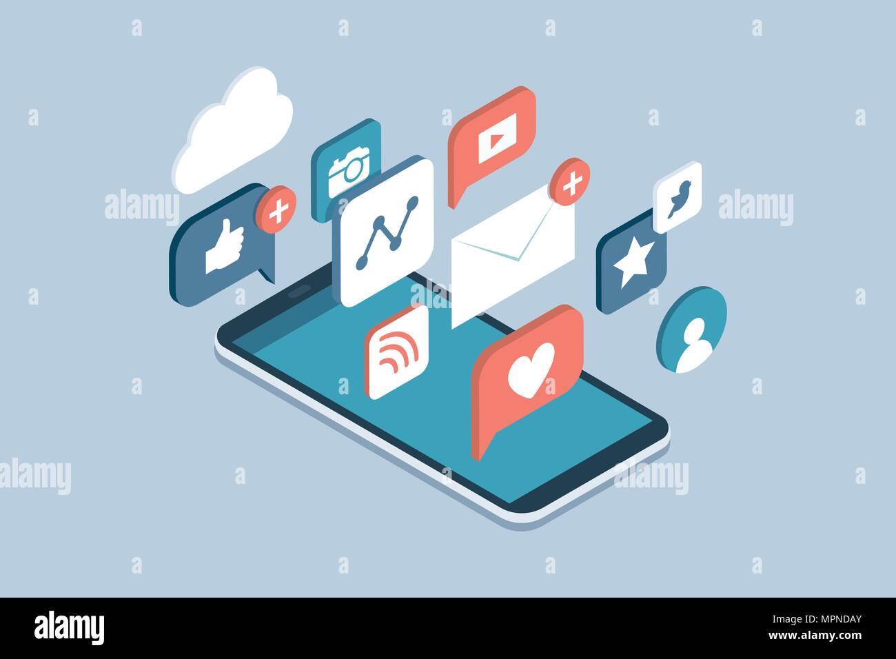 Social media apps on a smartphone: online sharing, messaging and ...