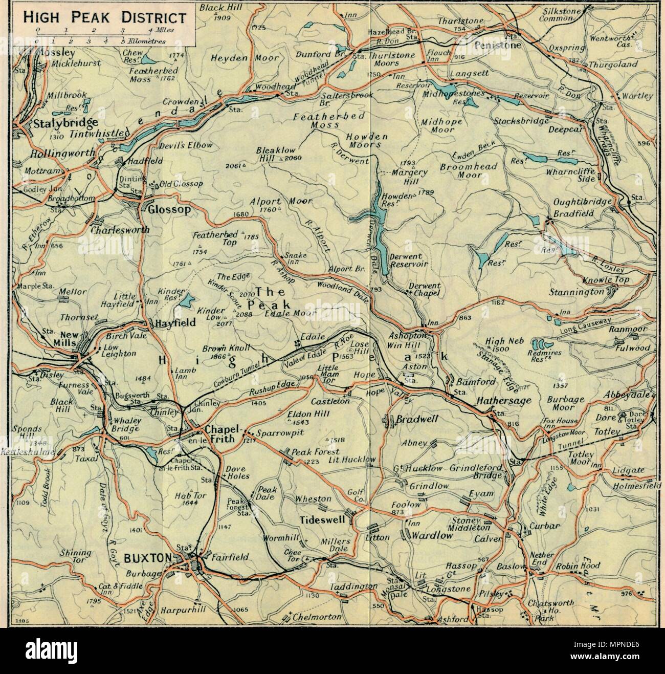 Peak district map hi-res stock photography and images - Alamy