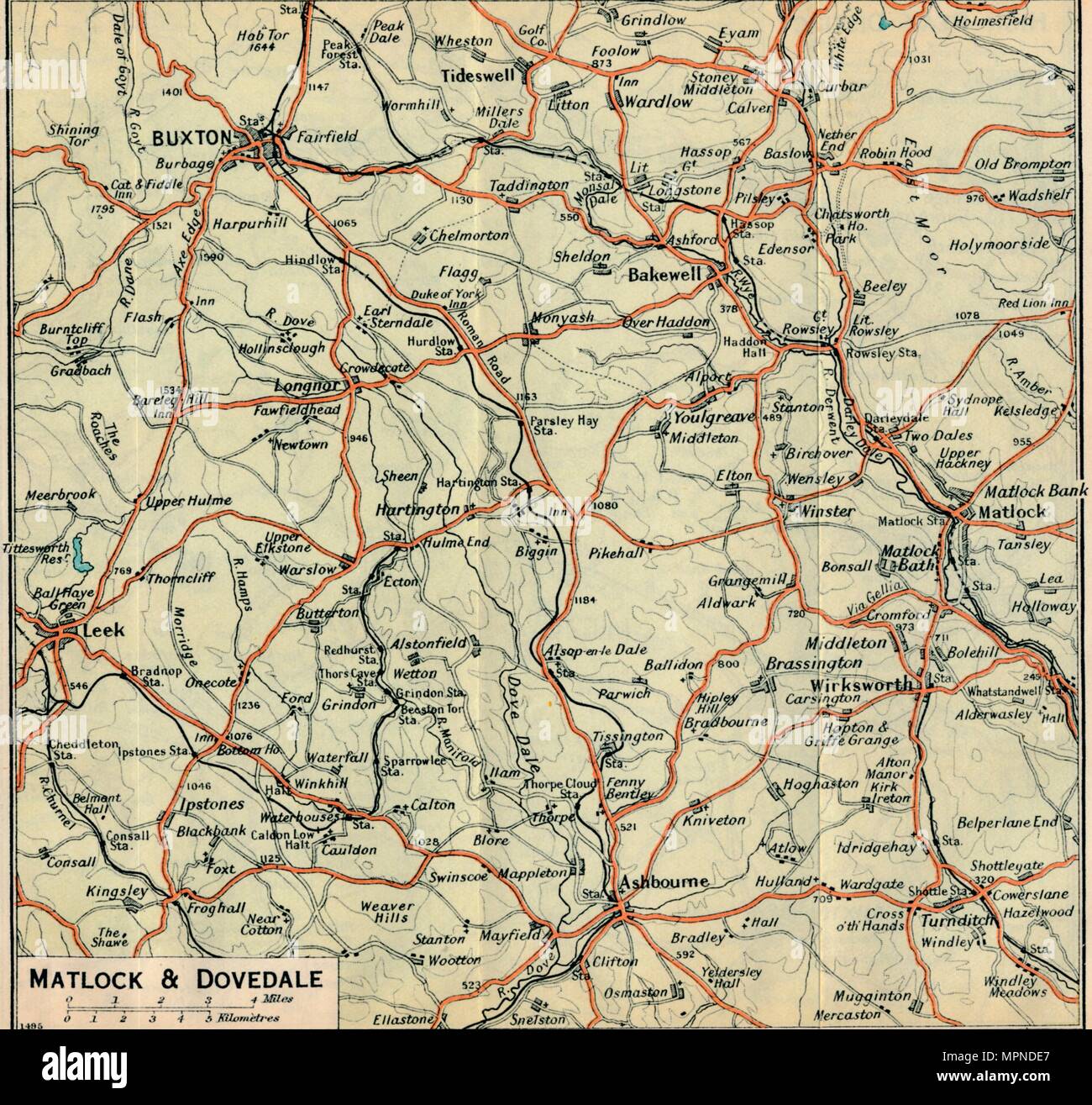 Map of matlock hi-res stock photography and images - Alamy