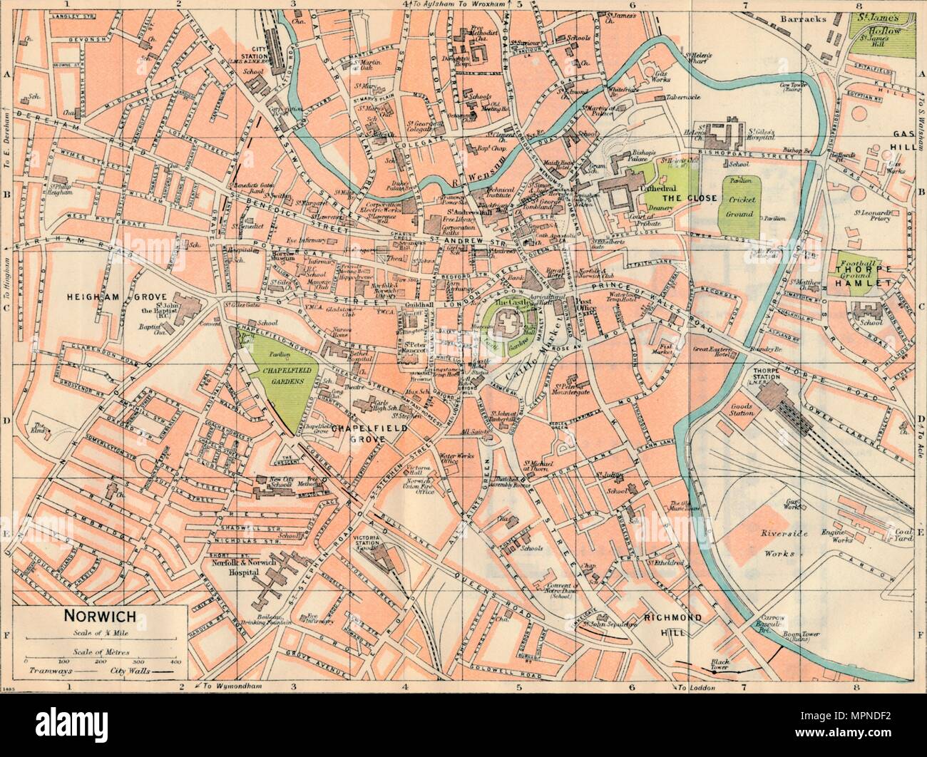 Norwich map hi-res stock photography and images - Alamy