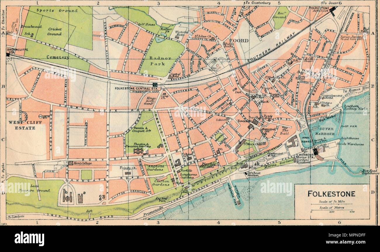 Folkestone map hi-res stock photography and images - Alamy