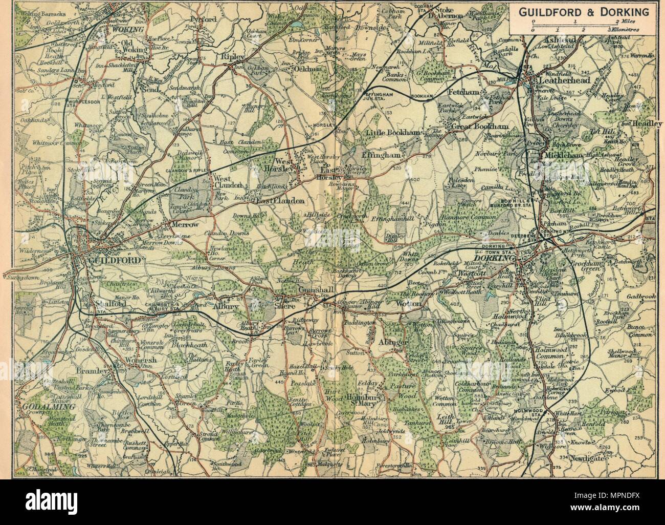 Guildford map hi-res stock photography and images - Alamy