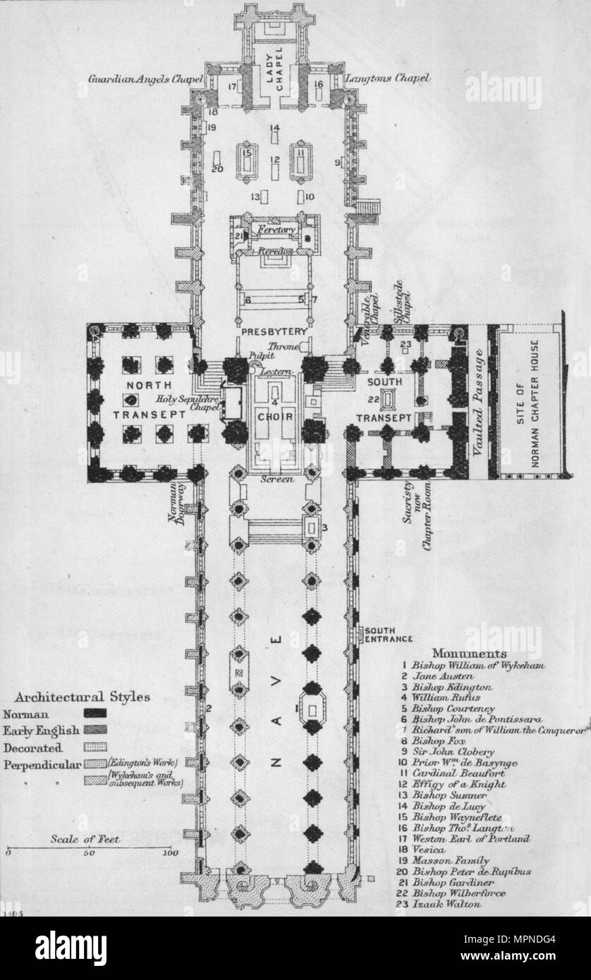 Winchester cathedral floor plan hampshire hi-res stock photography and ...