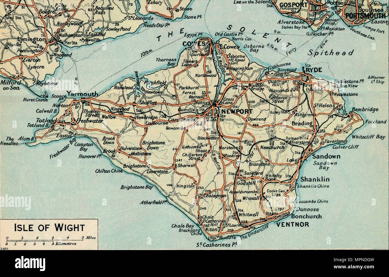 Map of the isle of wight hi-res stock photography and images - Alamy
