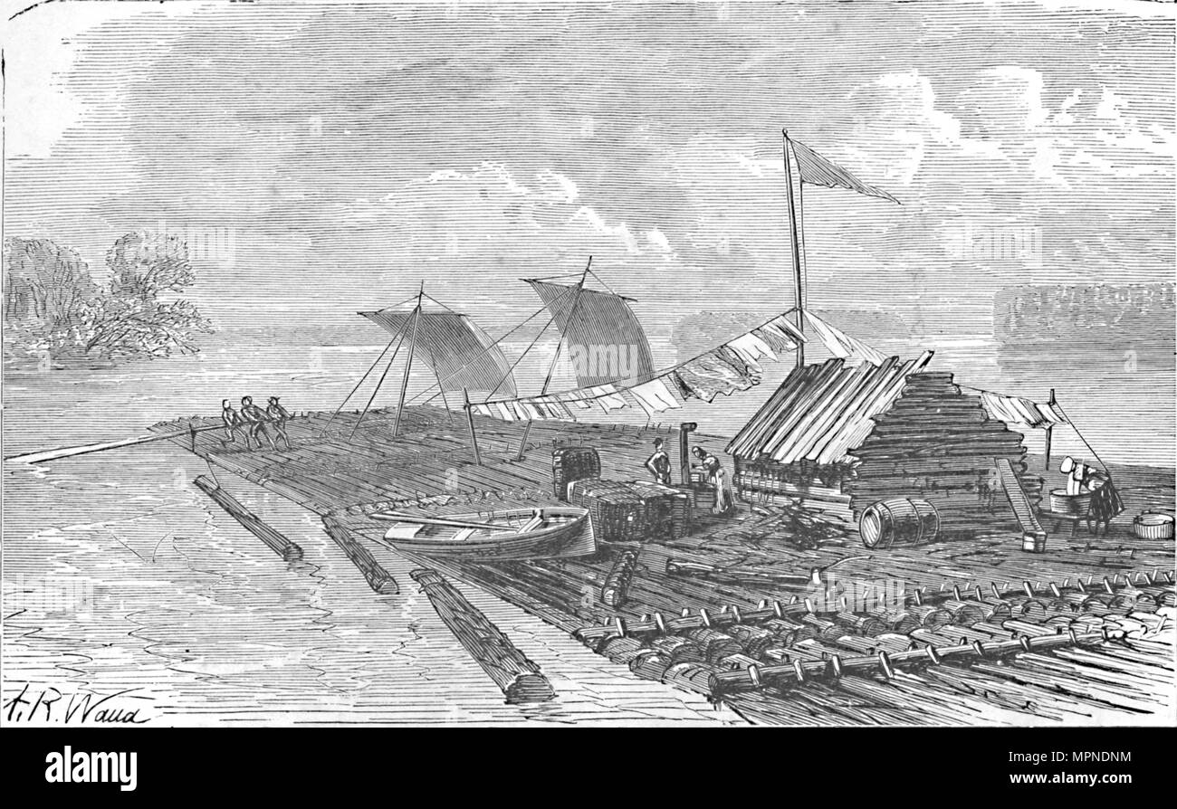 'The Raft', 1883. Artist: Alfred Waud Stock Photo - Alamy