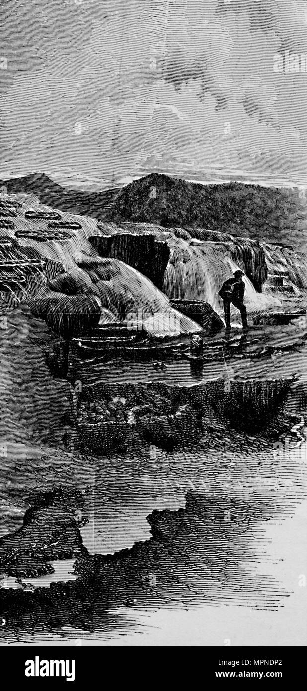 'The Hot Springs near Gardiner's River', 1883. Artist: Unknown Stock ...