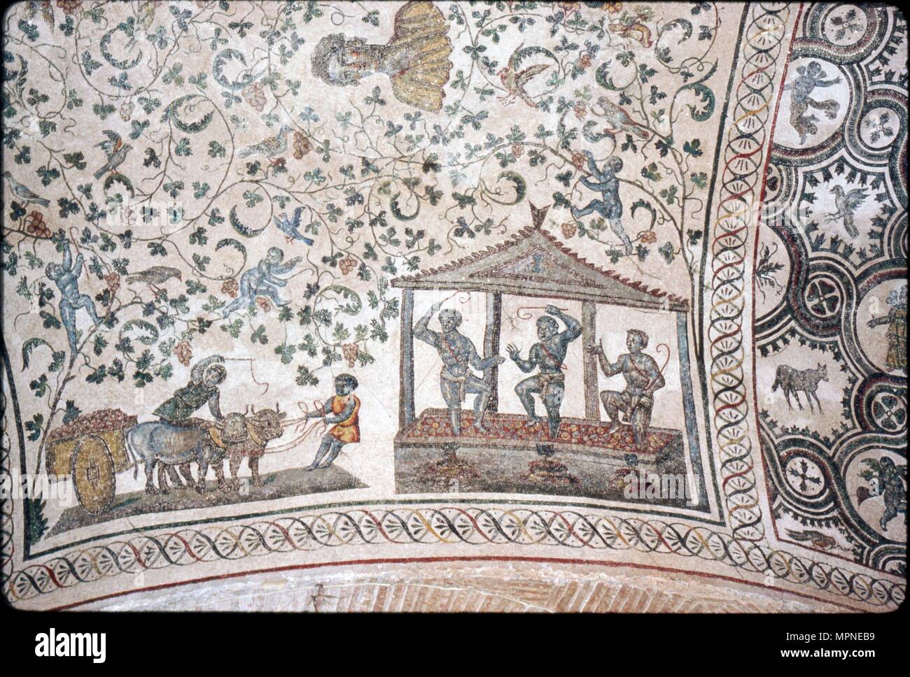 Mosaic detail in ambulatory of Santa Constanza church, Rome, 4th ...