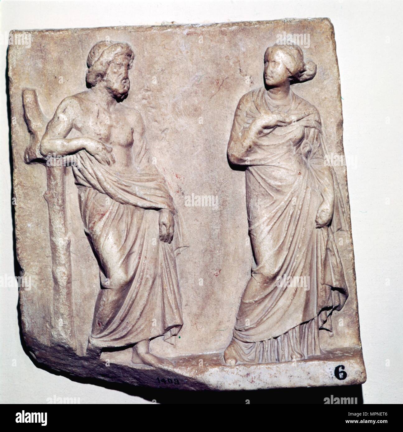 Man and woman, bas-relief, marble, Capitoline Museum. Artist: Unknown ...