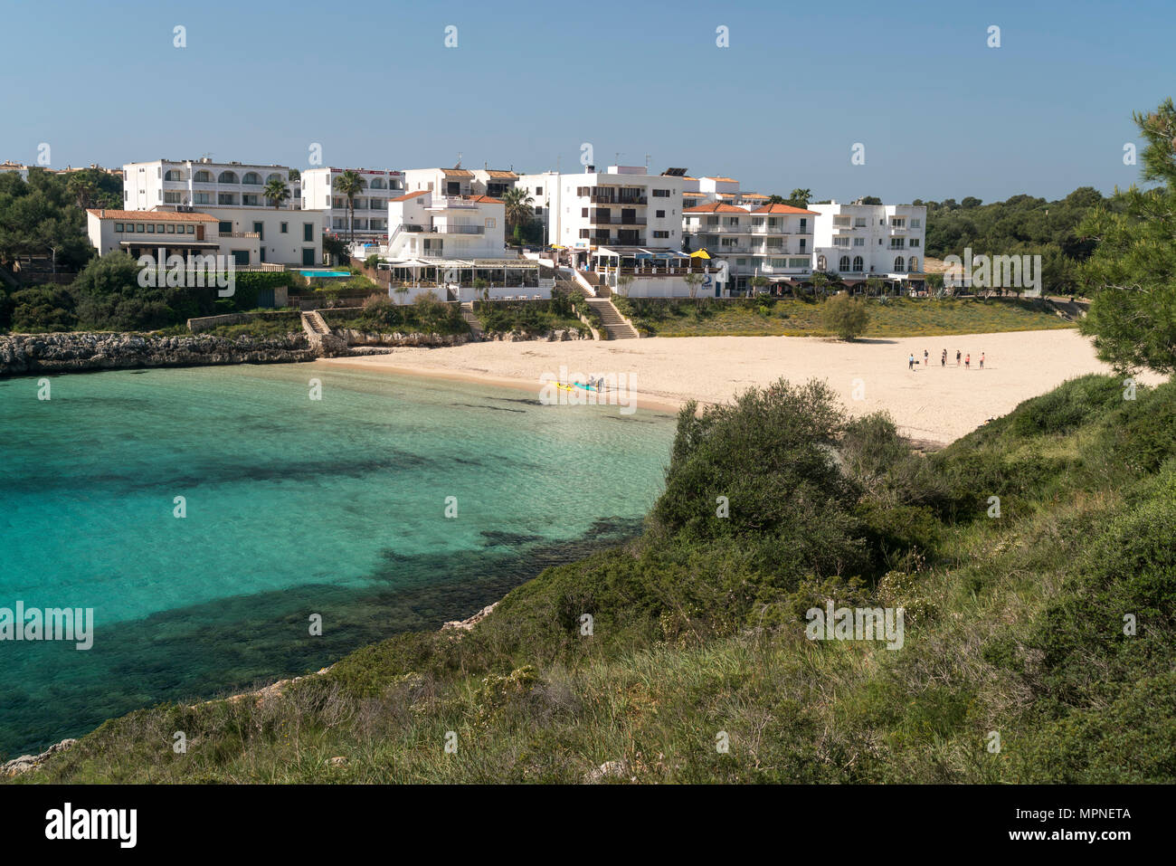 Badebucht Cala Marcal in Portocolom, Mallorca, Balearen, Spanien ...