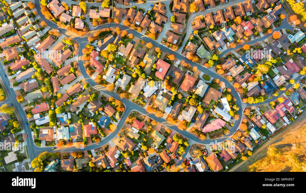 Aerial view of a typical Australian suburb Stock Photo - Alamy