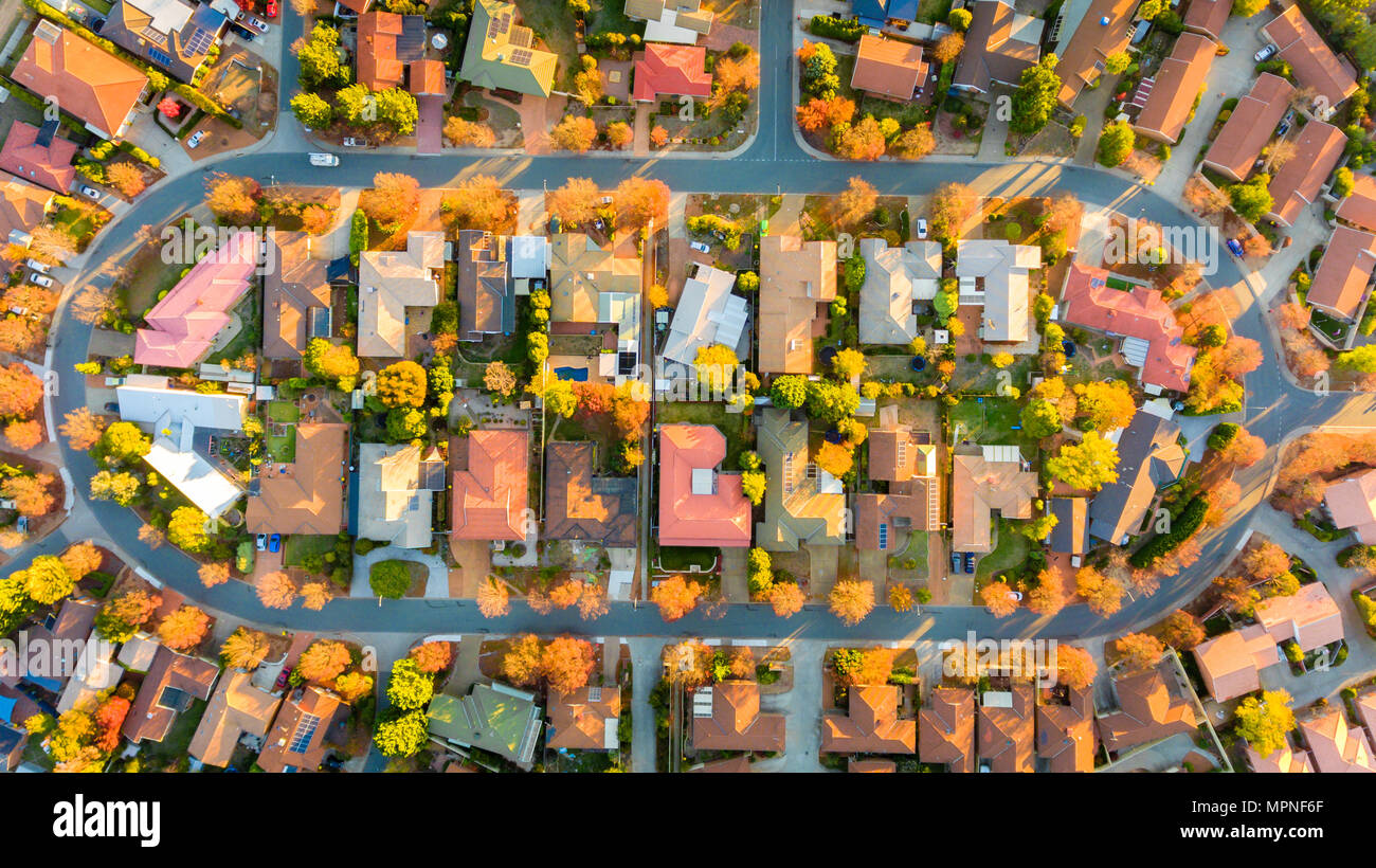 Aerial view of a typical Australian suburb Stock Photo - Alamy