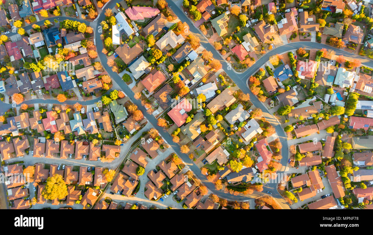 Aerial view of a typical Australian suburb Stock Photo - Alamy