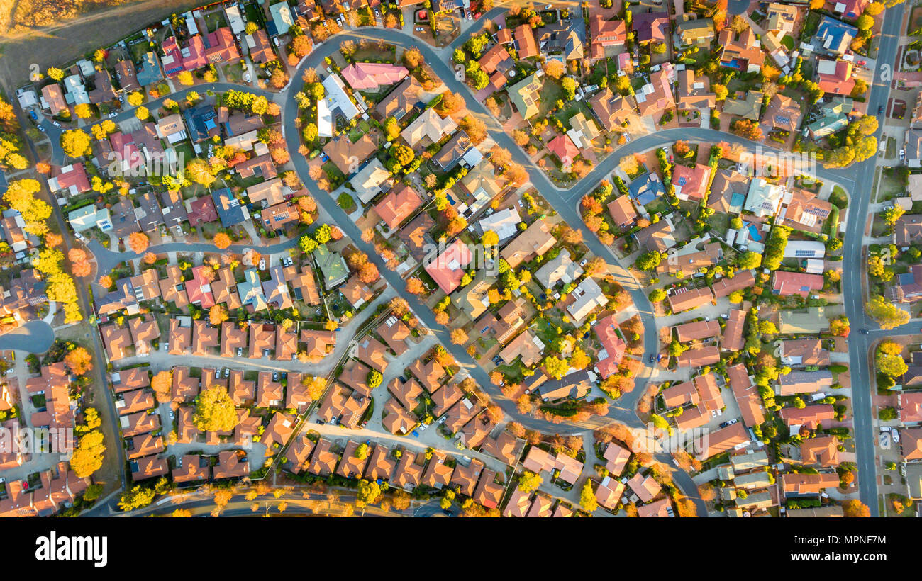 Aerial view of a typical Australian suburb Stock Photo - Alamy