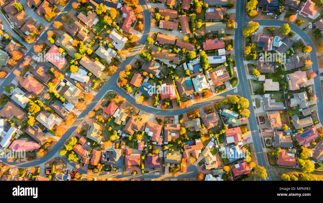 Aerial view of a typical Australian suburb Stock Photo - Alamy