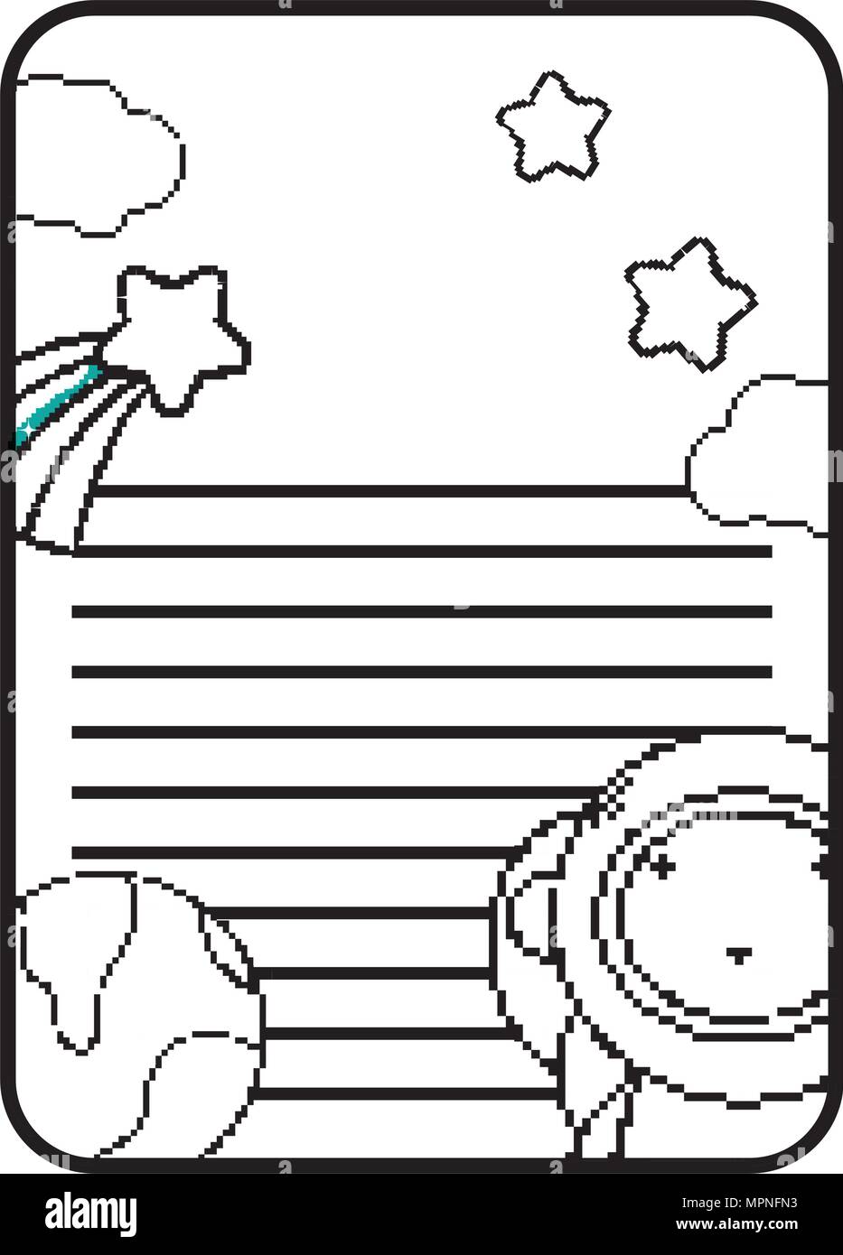 line special card astronaut space decoration vector illustration Stock ...