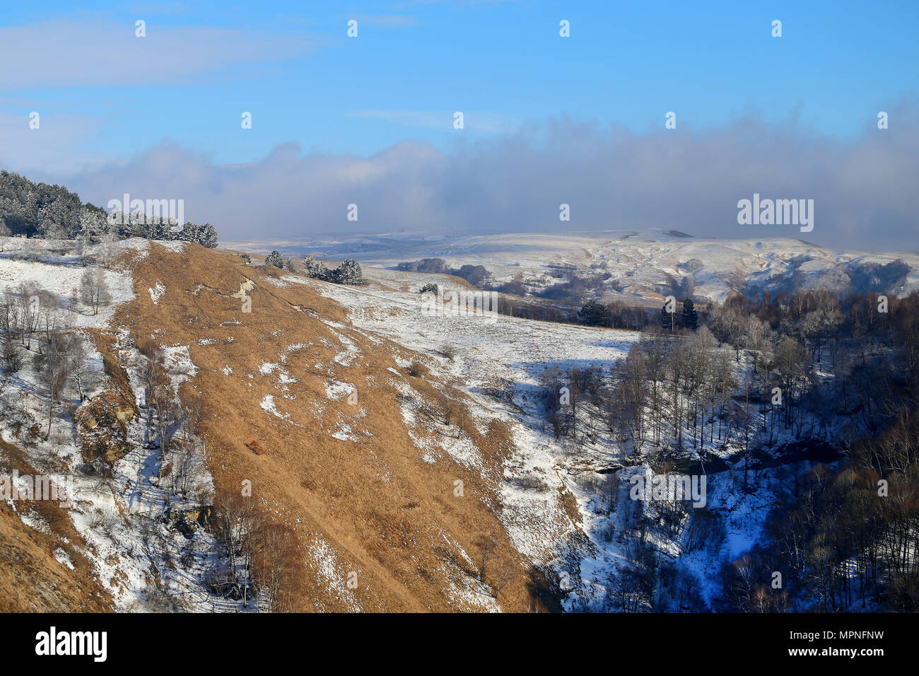 Unusual photo of a gorgeous mountain landscape in early spring Stock ...
