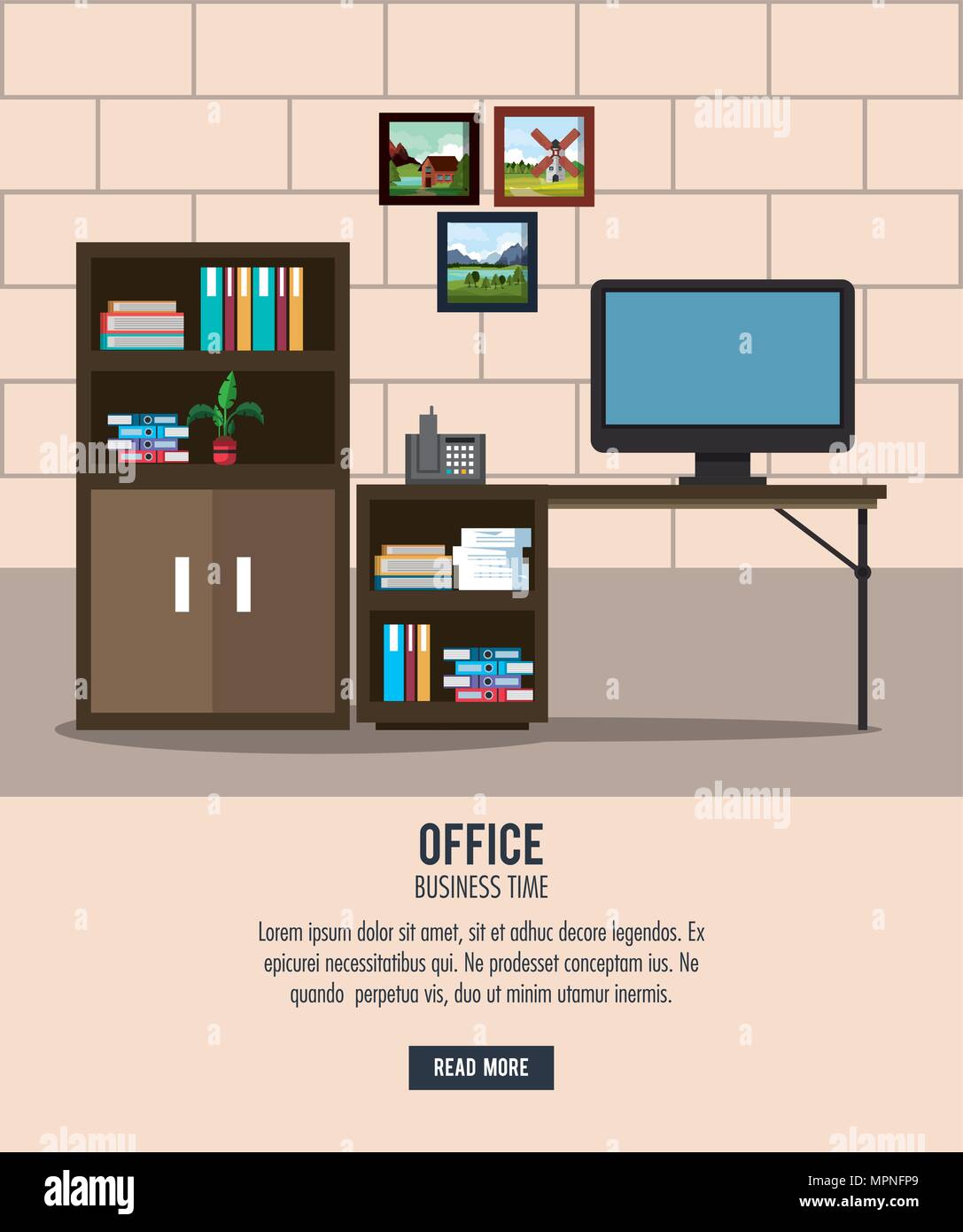 Modern library interior computer Stock Vector Images - Alamy