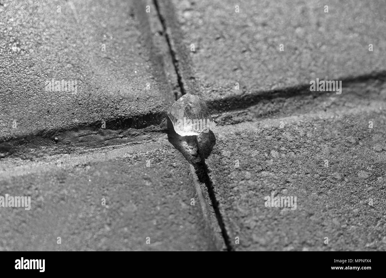 Awesome unusual macro of ice on the sidewalk Stock Photo - Alamy