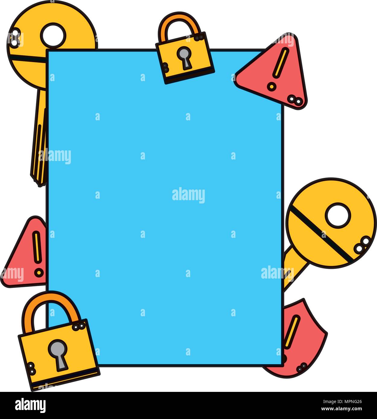 color emblem with web caution virus protection vector illustration ...