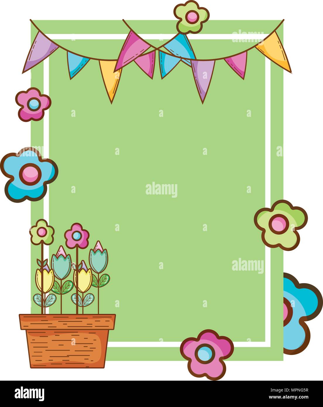 emblem with nature flower plant style vector illustration Stock Vector ...