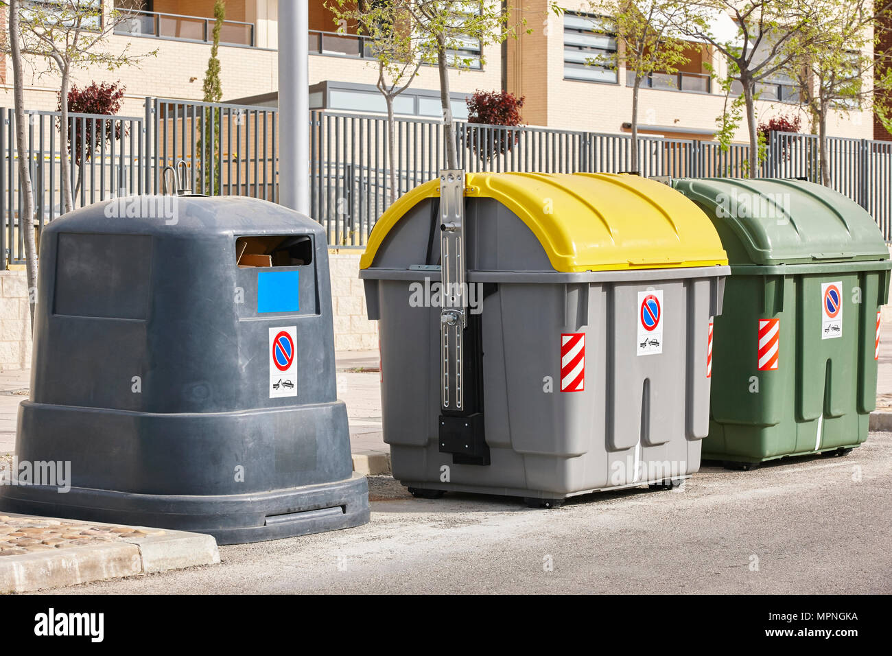 Containers for recycle paper plastic and organic. Waste segregation ...