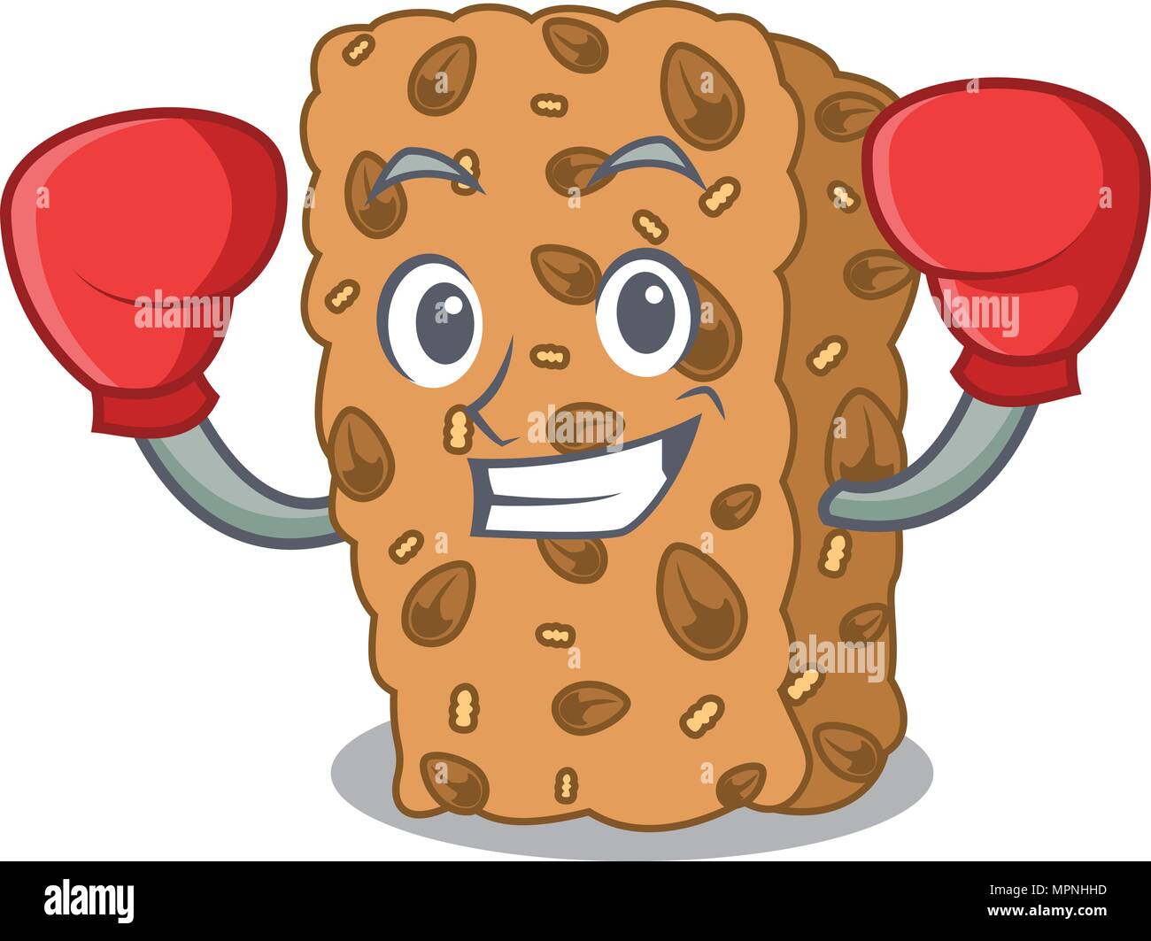 Boxing granola bar character cartoon Stock Vector Image & Art - Alamy