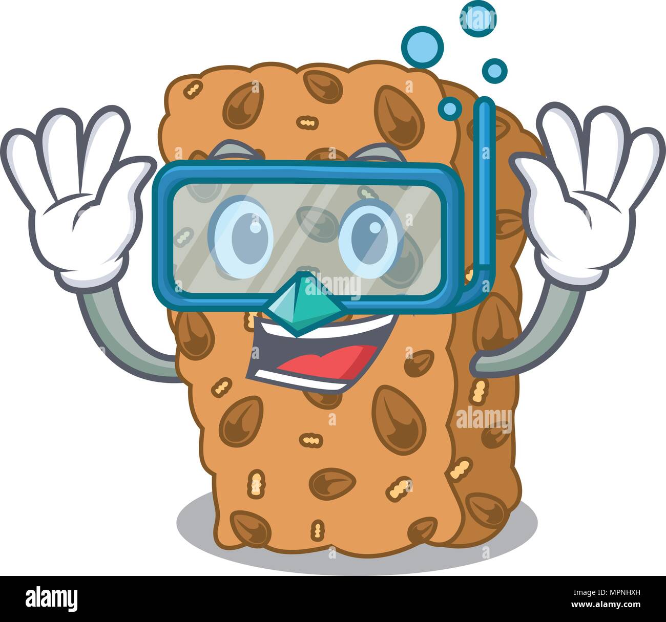 Diving granola bar character cartoon Stock Vector Image & Art - Alamy