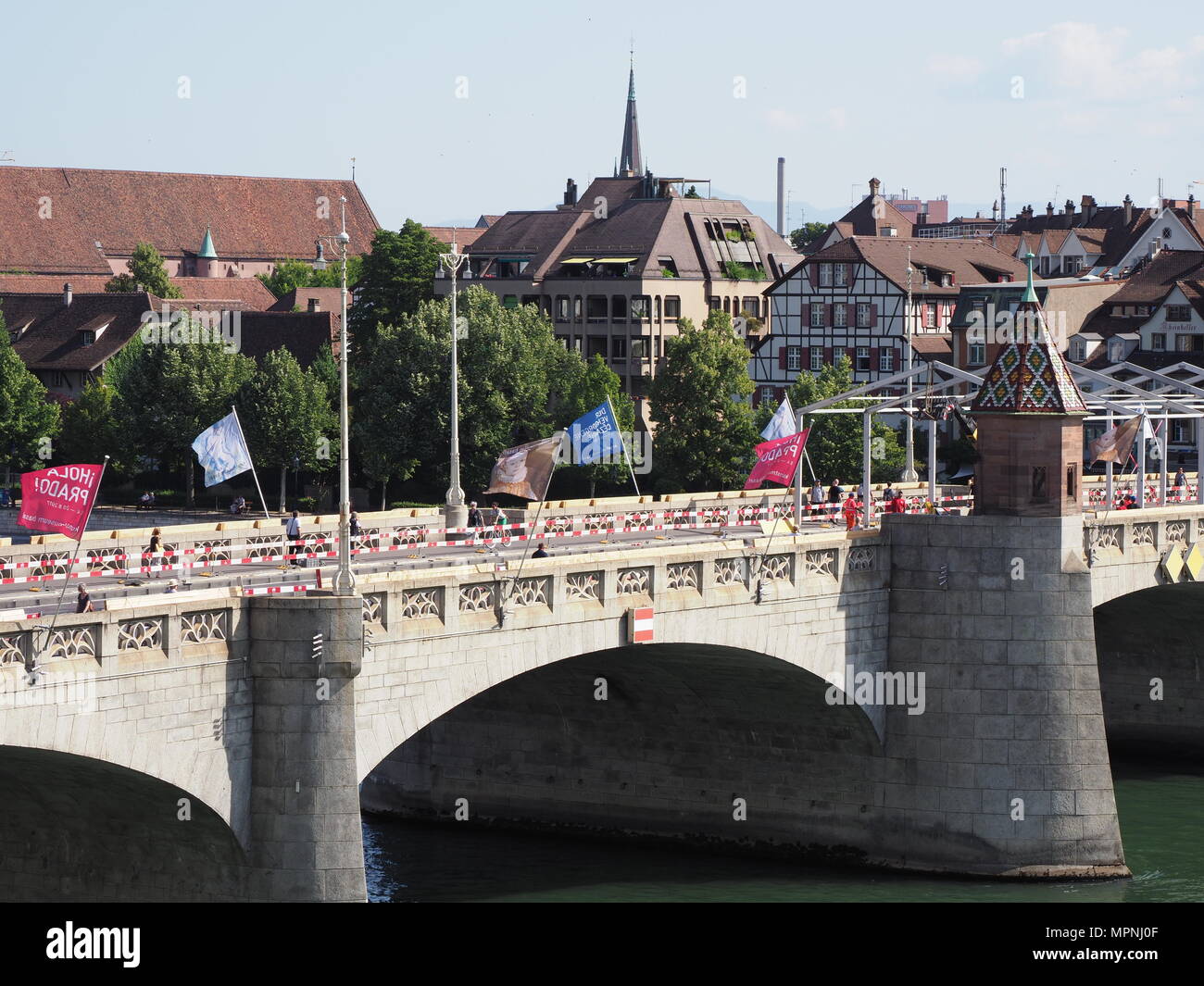 BASEL, SWITZERLAND on JULY 2017: Focus on cityscape landscapes of swiss ...