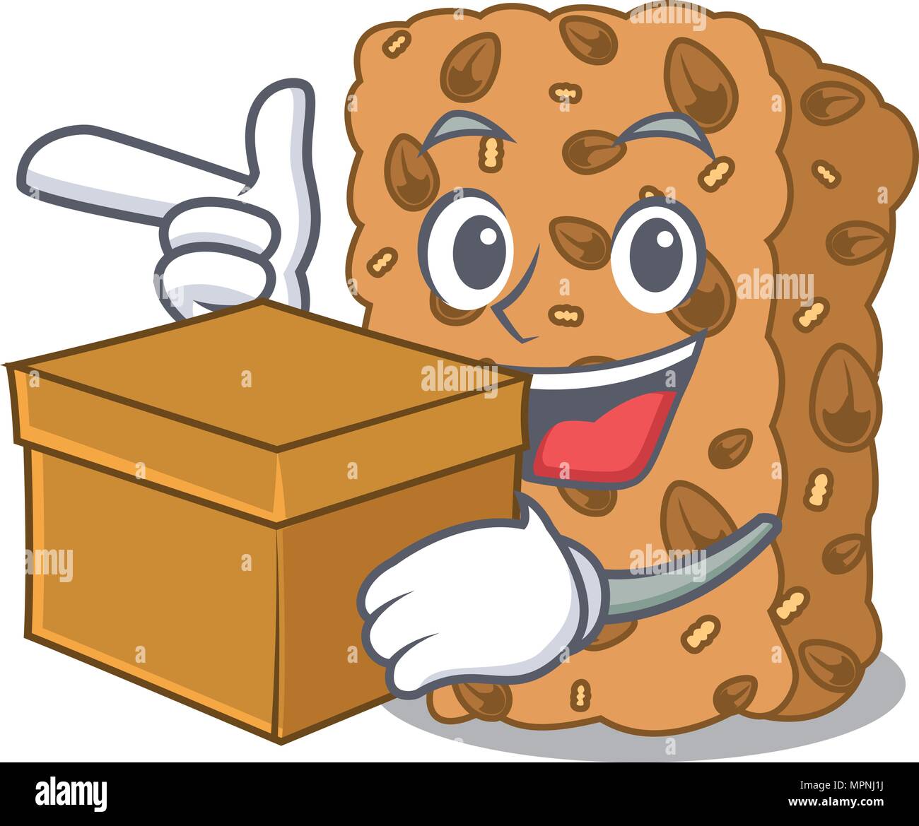 With box granola bar character cartoon Stock Vector Image & Art - Alamy
