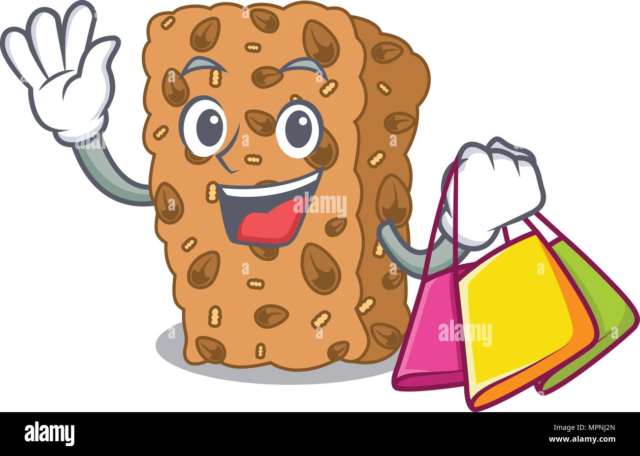 Shopping granola bar character cartoon Stock Vector Image & Art - Alamy