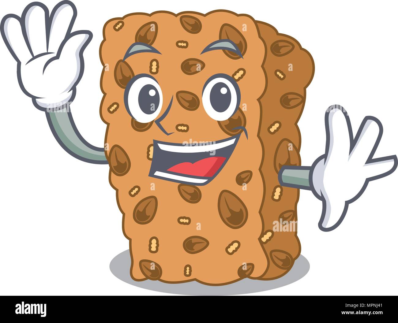 Waving granola bar character cartoon Stock Vector Image & Art - Alamy