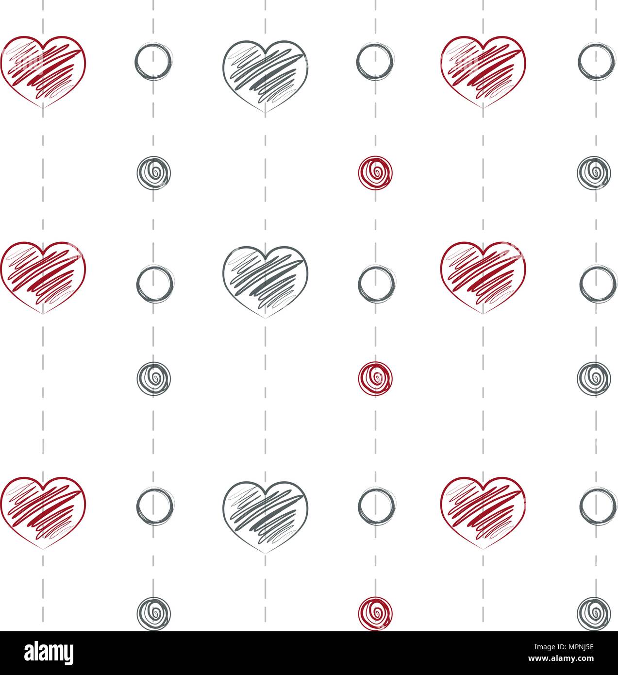 heart and circle hand drawn shape background vector illustration Stock ...