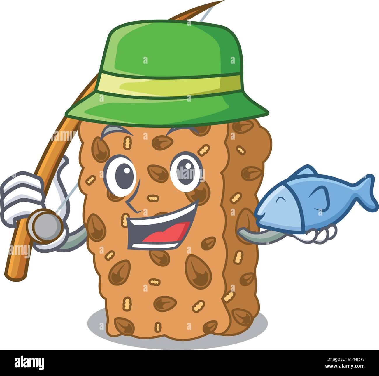 Fishing granola bar mascot cartoon Stock Vector Image & Art - Alamy