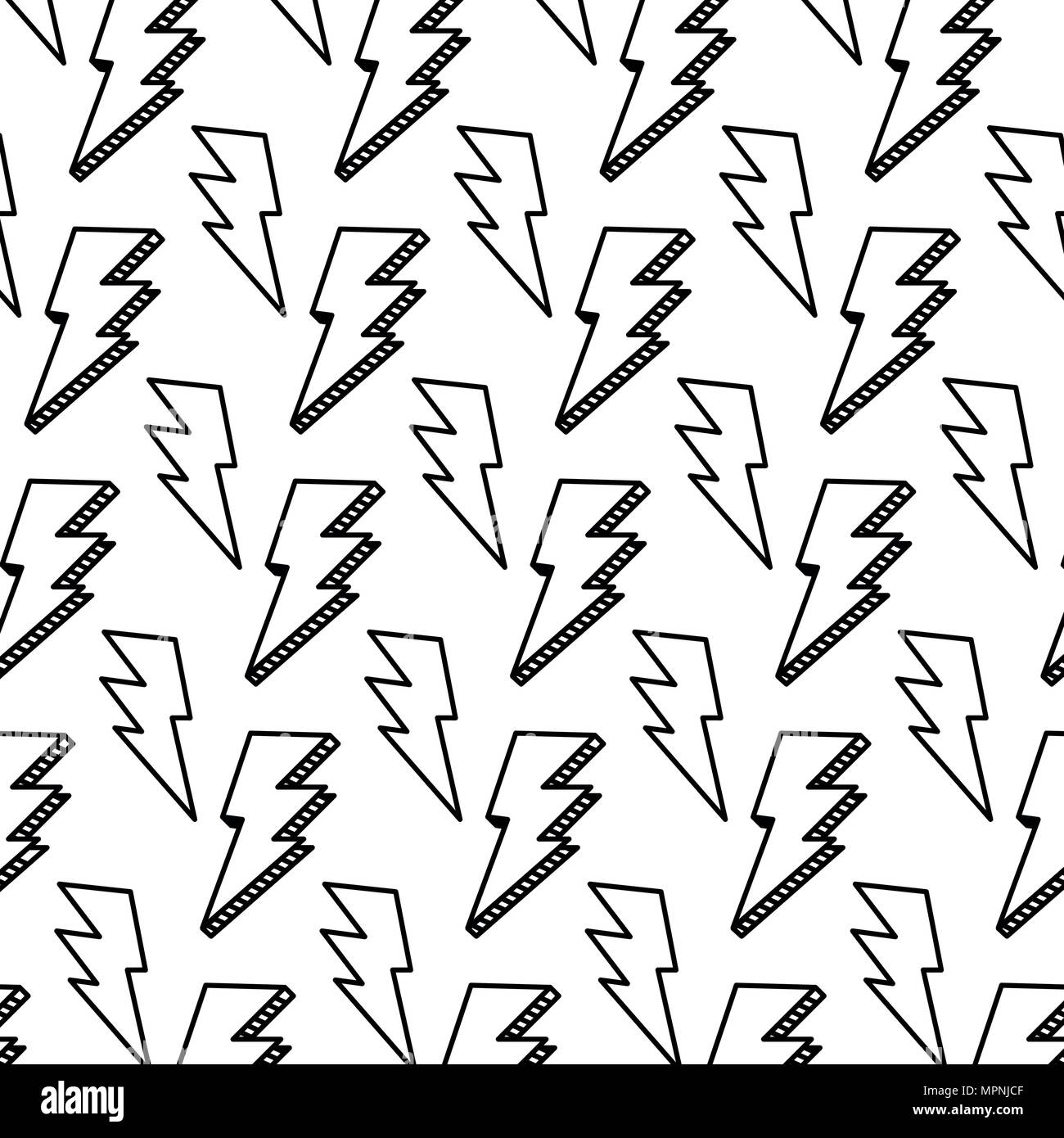 line graphic thunder hand drawn shape background vector illustration ...