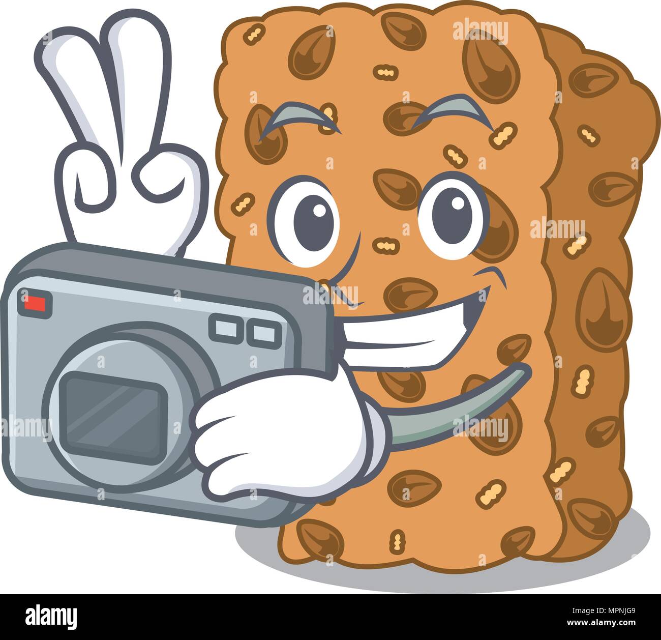Photographer granola bar mascot cartoon Stock Vector Image & Art - Alamy