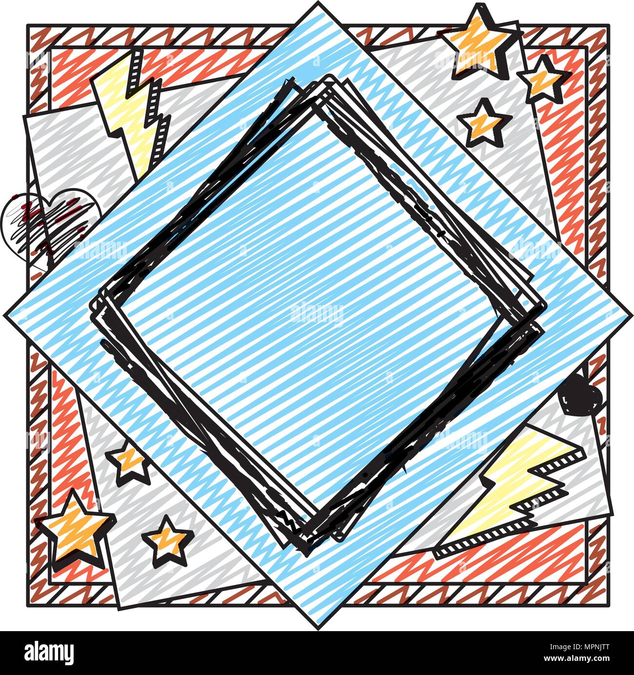 doodle graphic hand drawn geometric shape vector illustration Stock ...