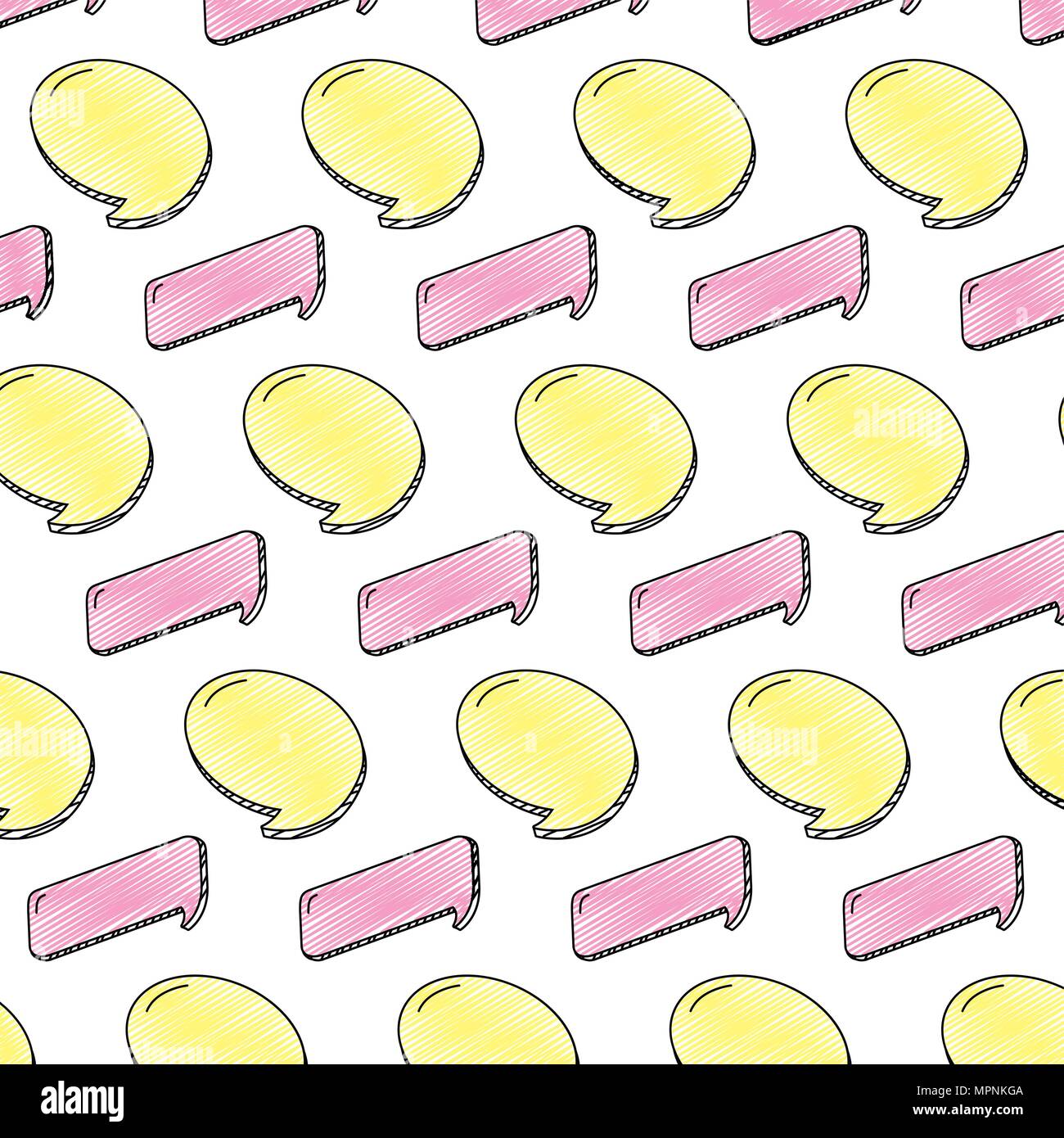 doodle chat bubble note message background vector illustration Stock ...
