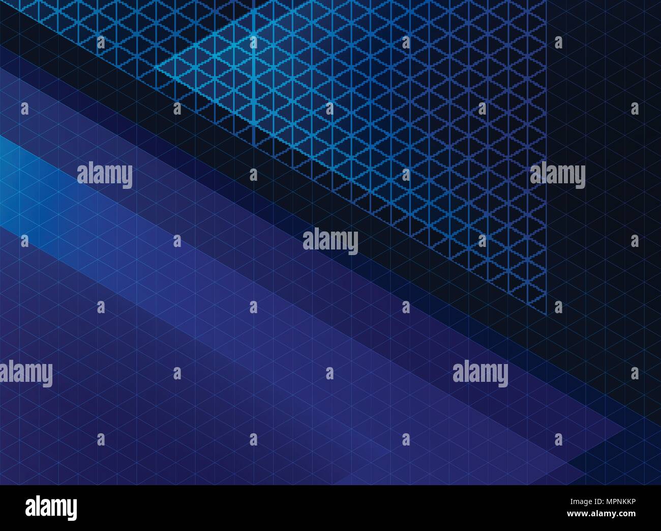 Abstract technology blue triangles pattern on dark background. Vector ...