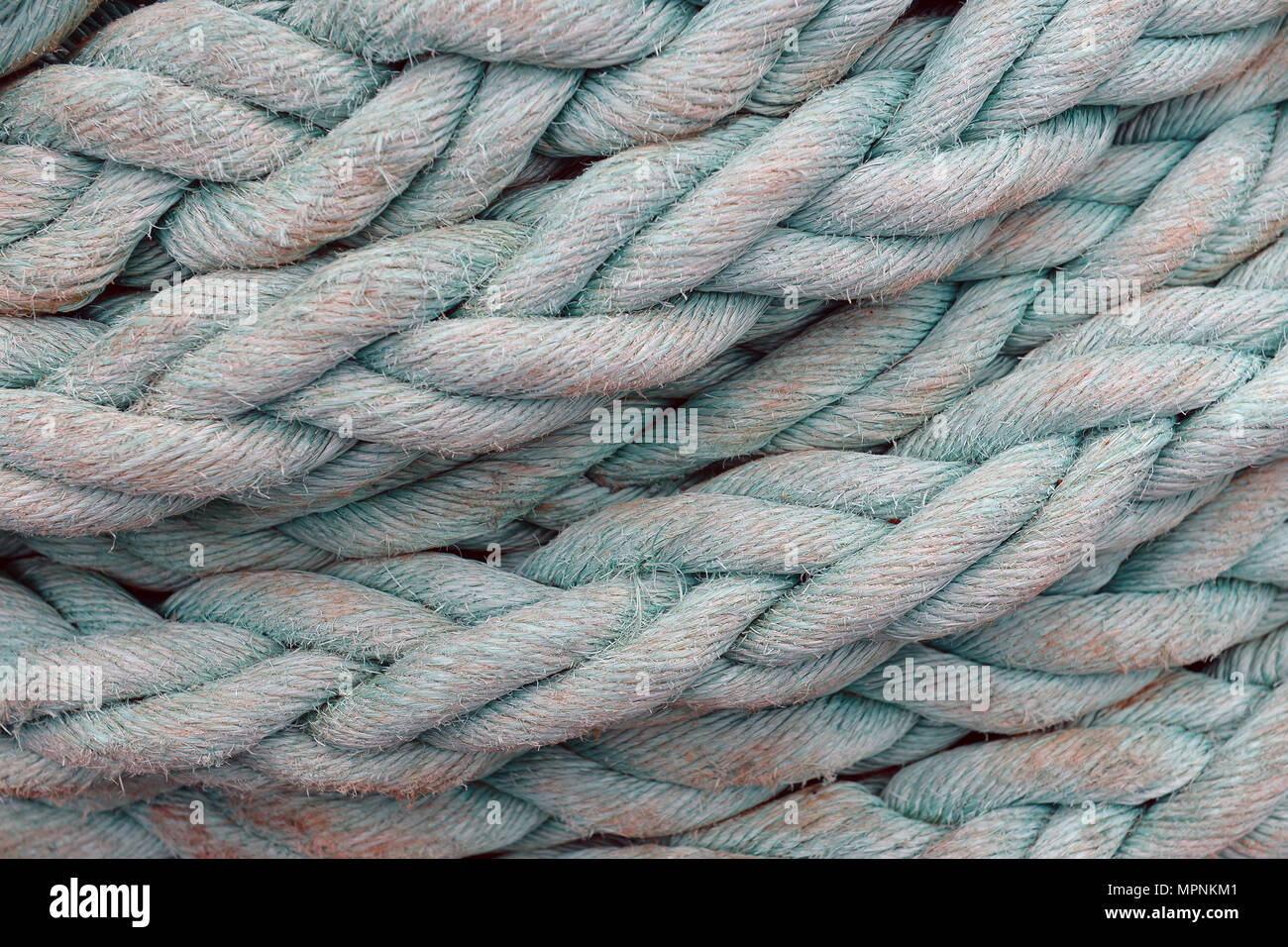 Thick rope on the ship's deck Stock Photo - Alamy