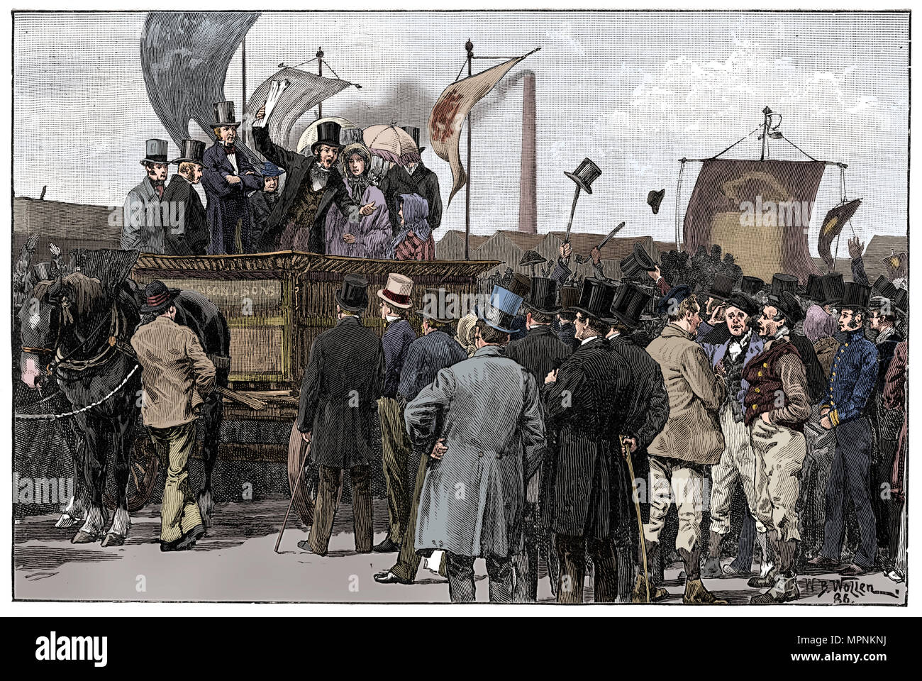 The Chartist Demonstration on Kennington Common, 1848, (1900). Artist ...