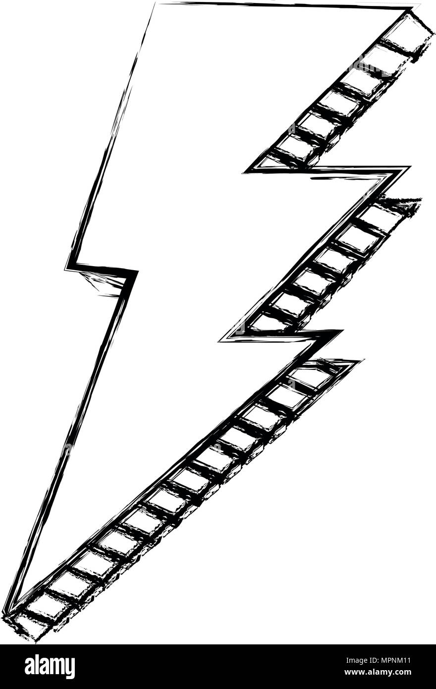 grunge thunder graphic shape icon design vector illustration Stock ...