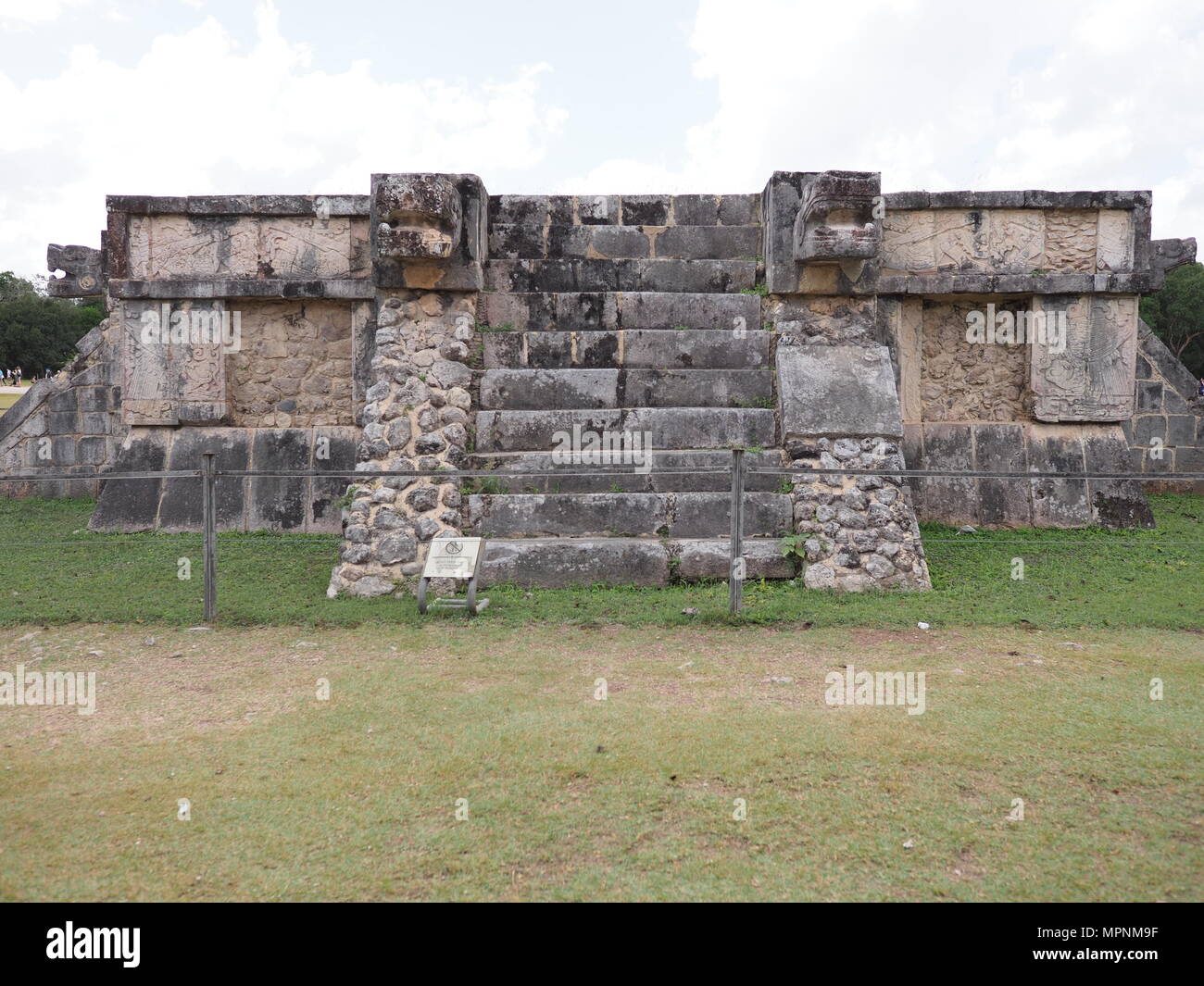 Scenic ancient platform of Eagles and Jaguars building at Chichen Itza ...
