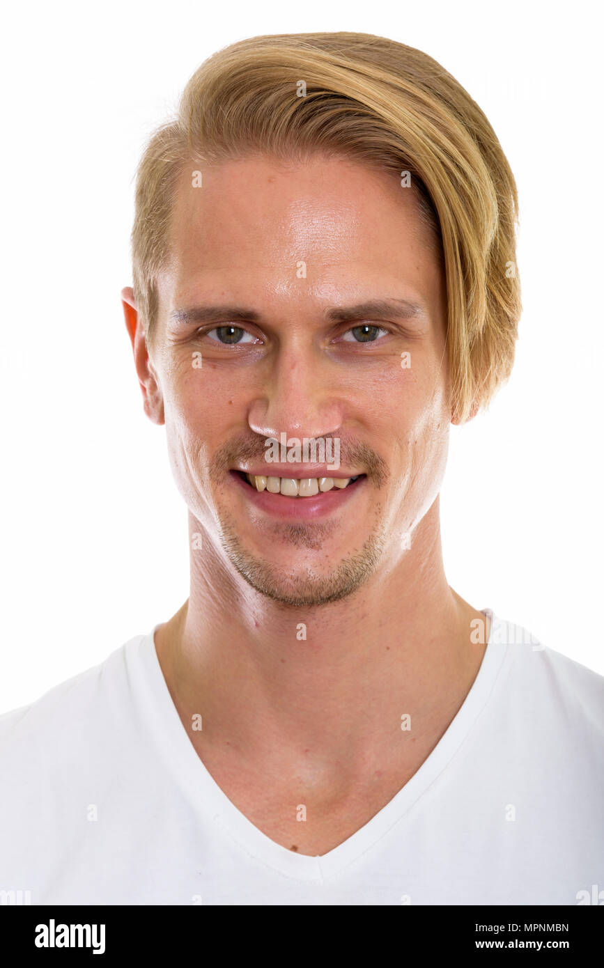 Handsome young man happy smile hi-res stock photography and images - Alamy