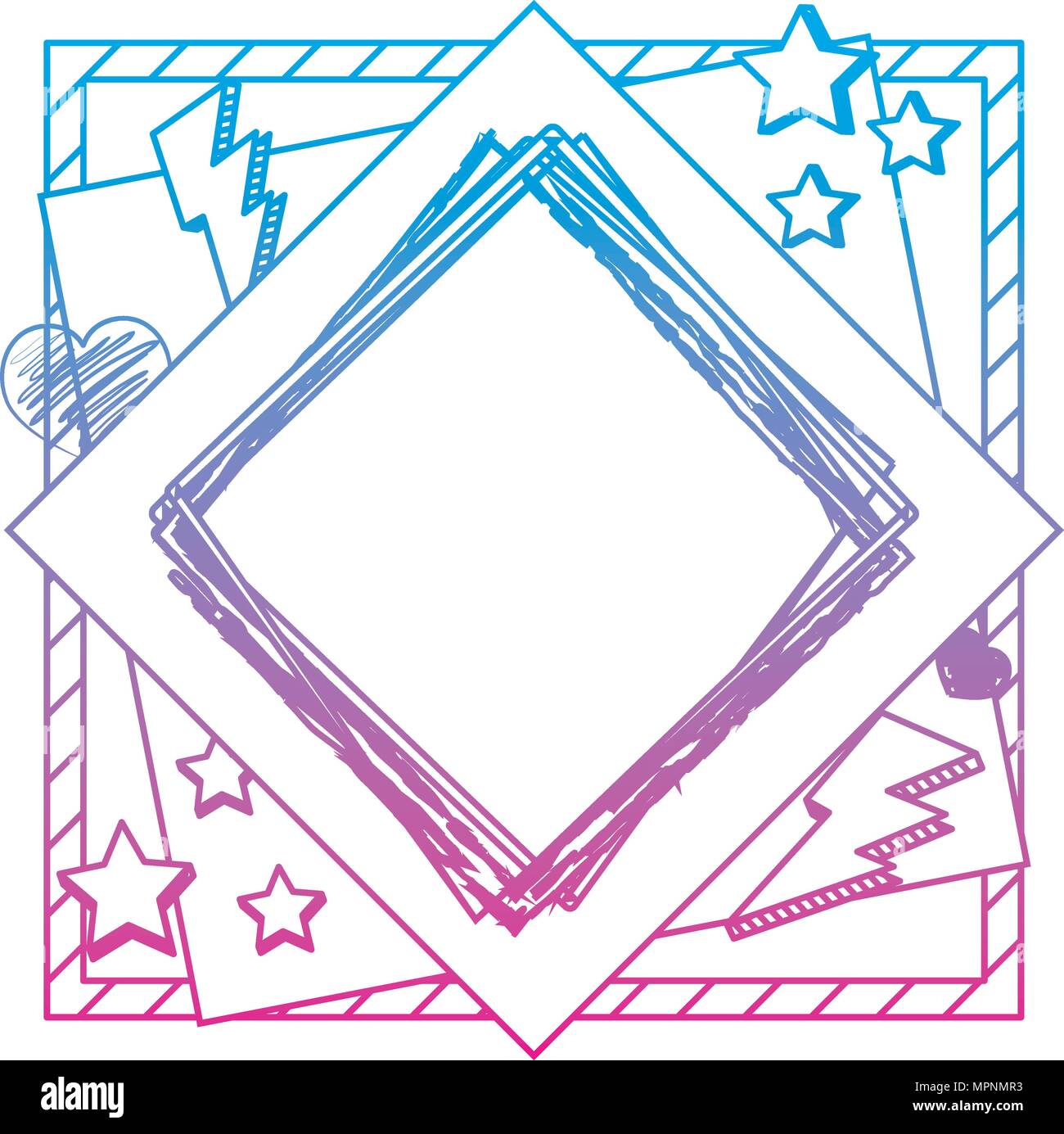 degraded line graphic hand drawn geometric shape vector illustration ...