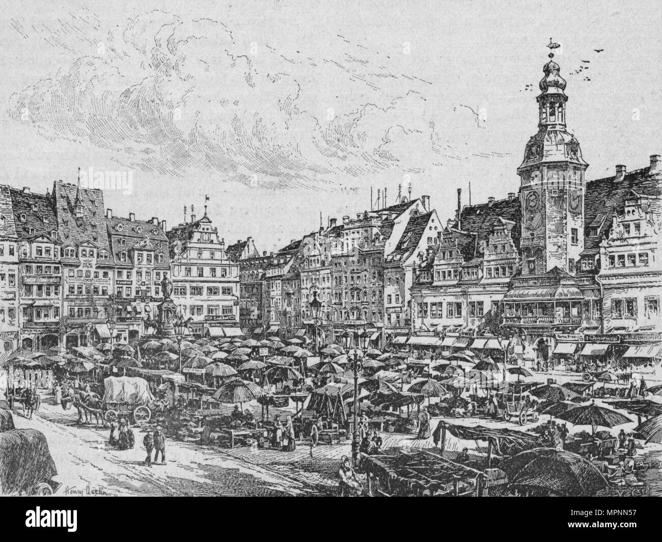 'Leipzig: The Market Place', 1902. Artist: Henry Dustin Stock Photo - Alamy